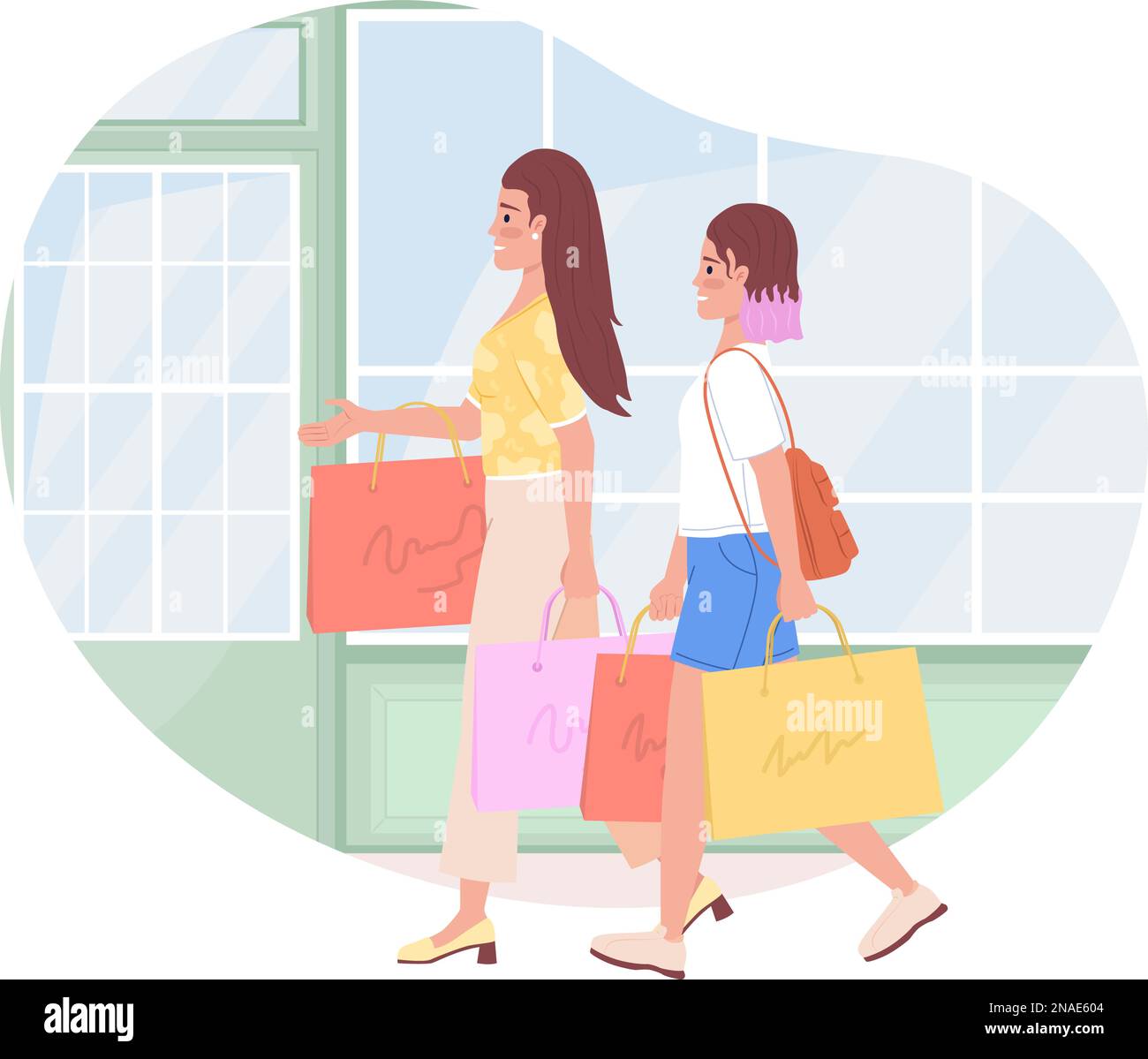 Go shopping 2D vector isolated illustration Stock Vector Image & Art ...