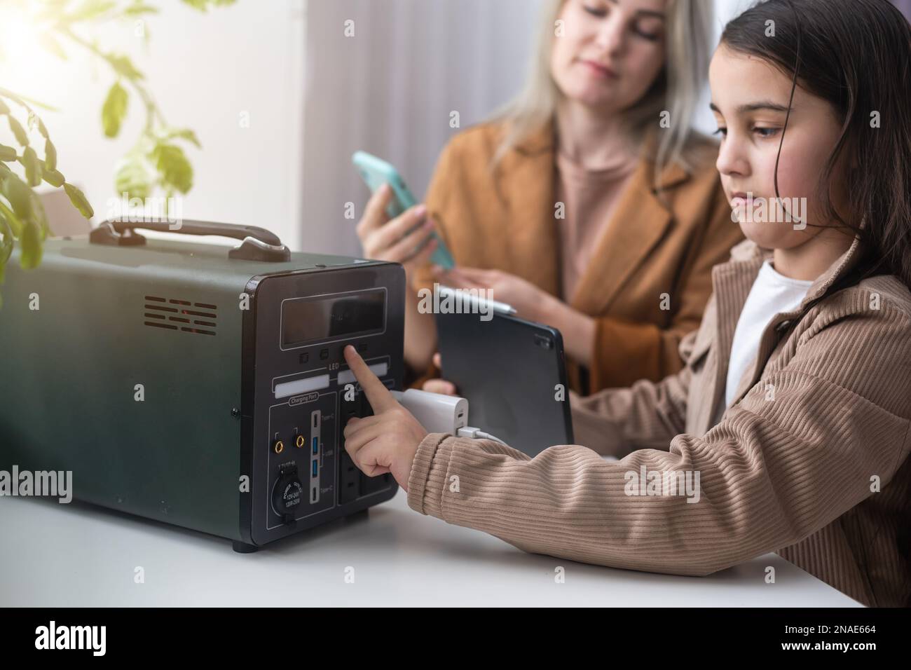 Charging station. Generator power bank battery in the absence of ...