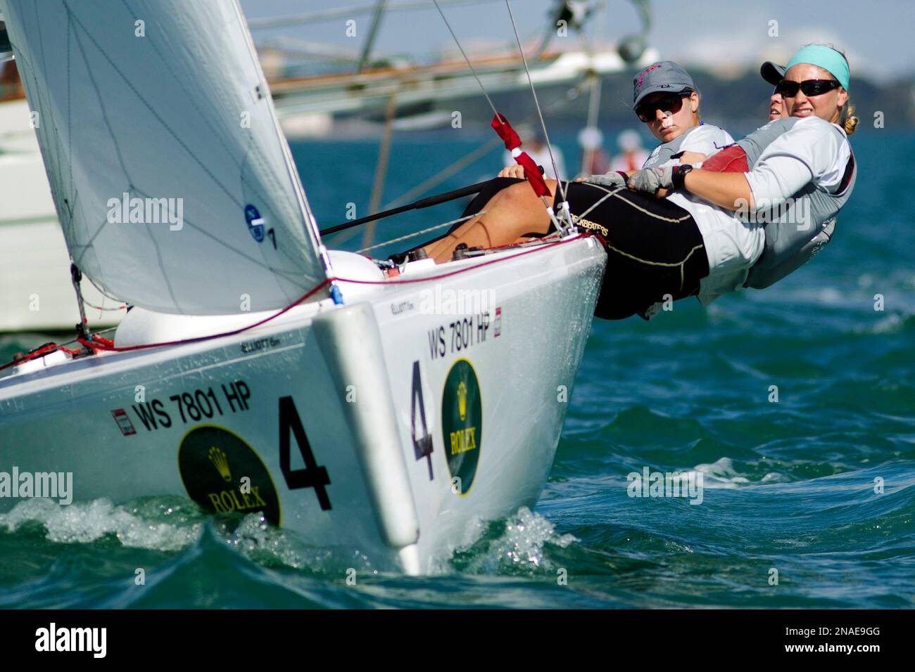 Stephanie Robie, Maggie Shea and Darby Smith race in the women's match ...