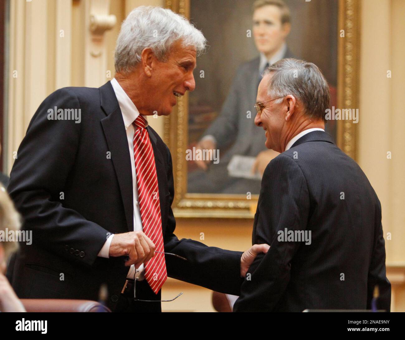 Senate Democratic leader, Sen. Richard Saslaw, D-Fairfax,left, and ...