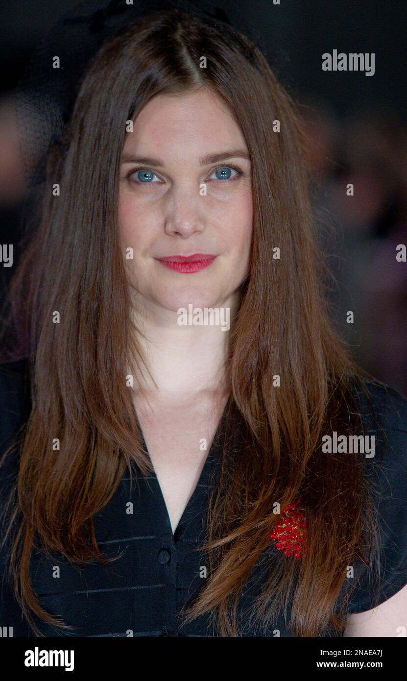 British actress Liz White, who plays the woman in black, arrives for ...