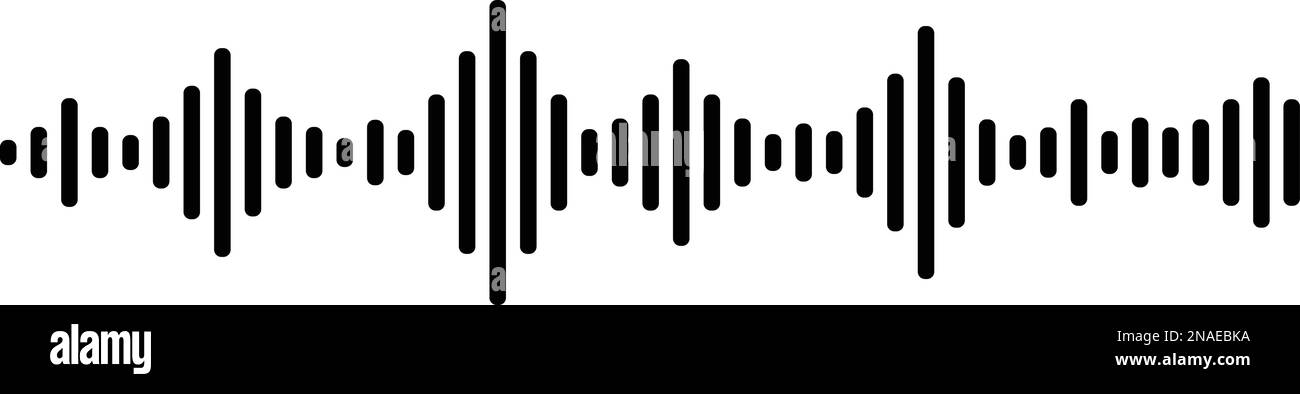 Sound and audio waves. Monochrome sound wave lines. Sound waves rhythm ...