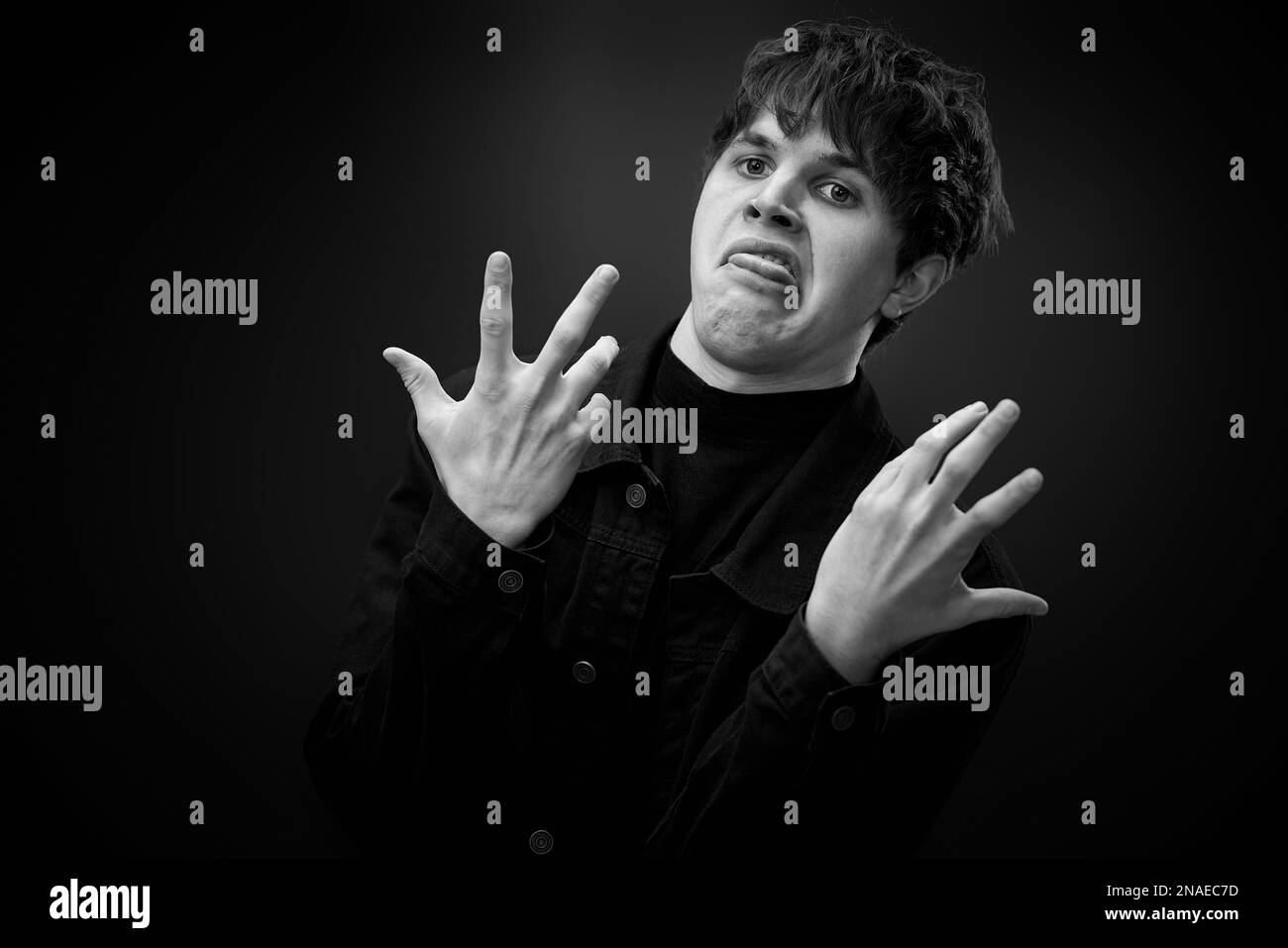 Foolish face Black and White Stock Photos & Images - Alamy