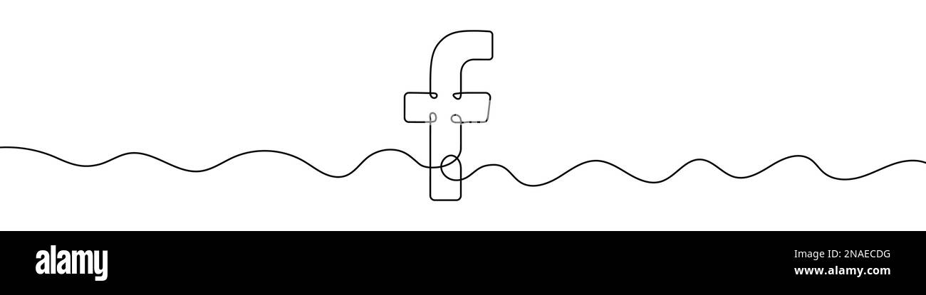Continuous linear drawing of letter f. Single line drawing of letter f ...