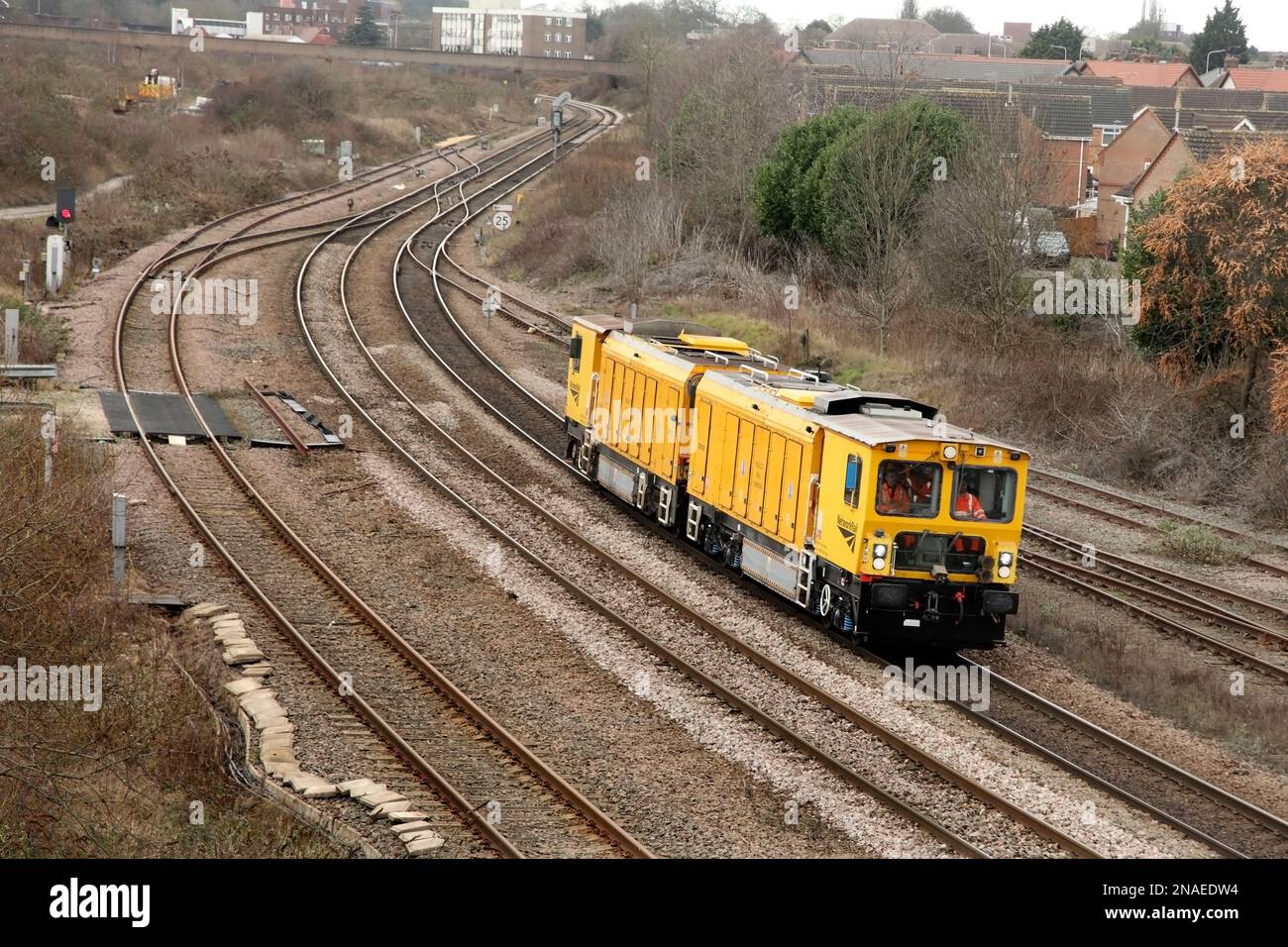 Harsco RGH20C rail grinder train DR79261 & DR79271 passes through ...