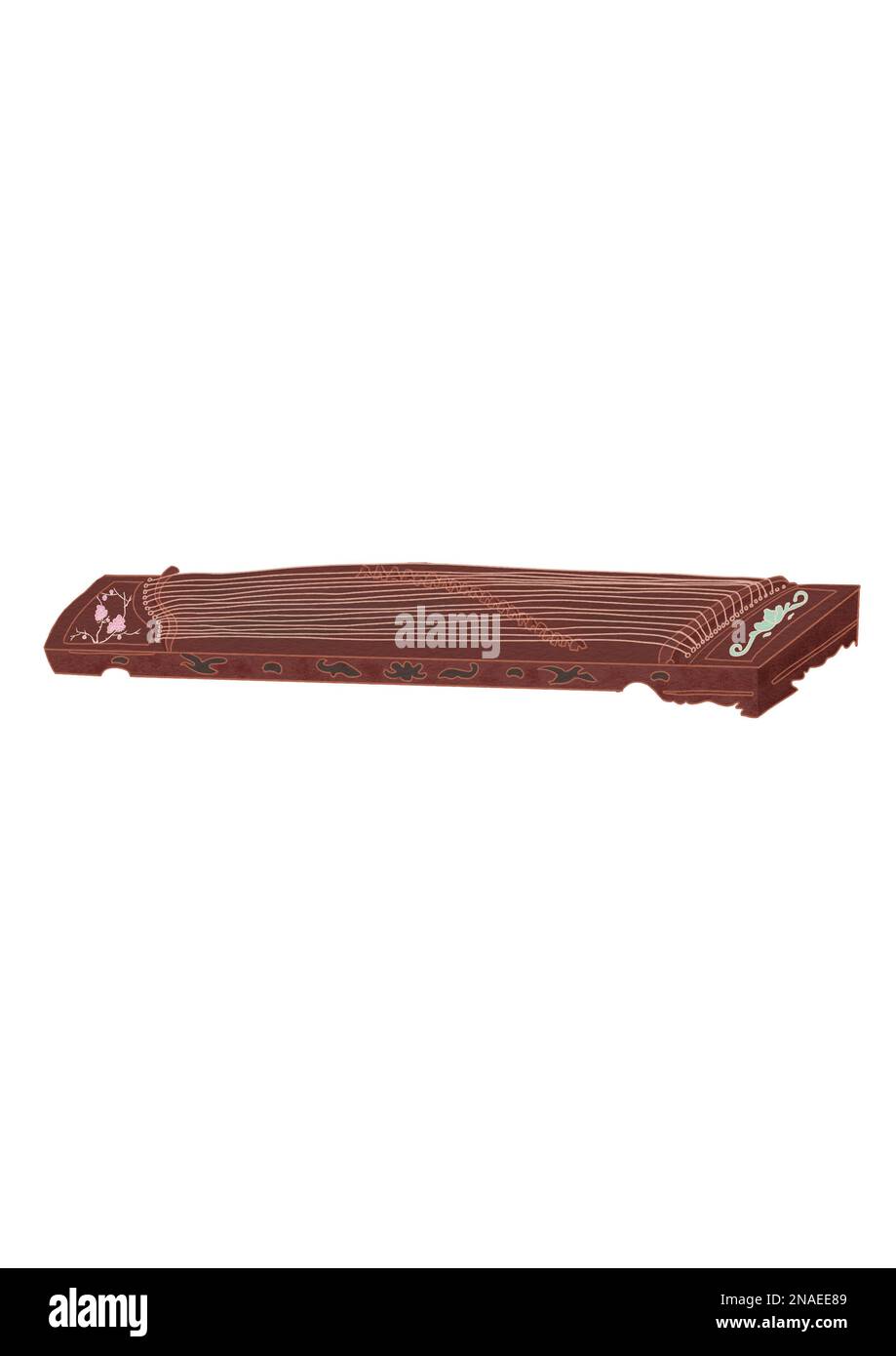 Asian Chinese style vintage classical musical instrument guzheng ...