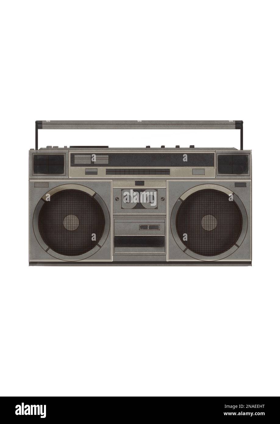 Asian Chinese style vintage classical radio watercolor illustration ...