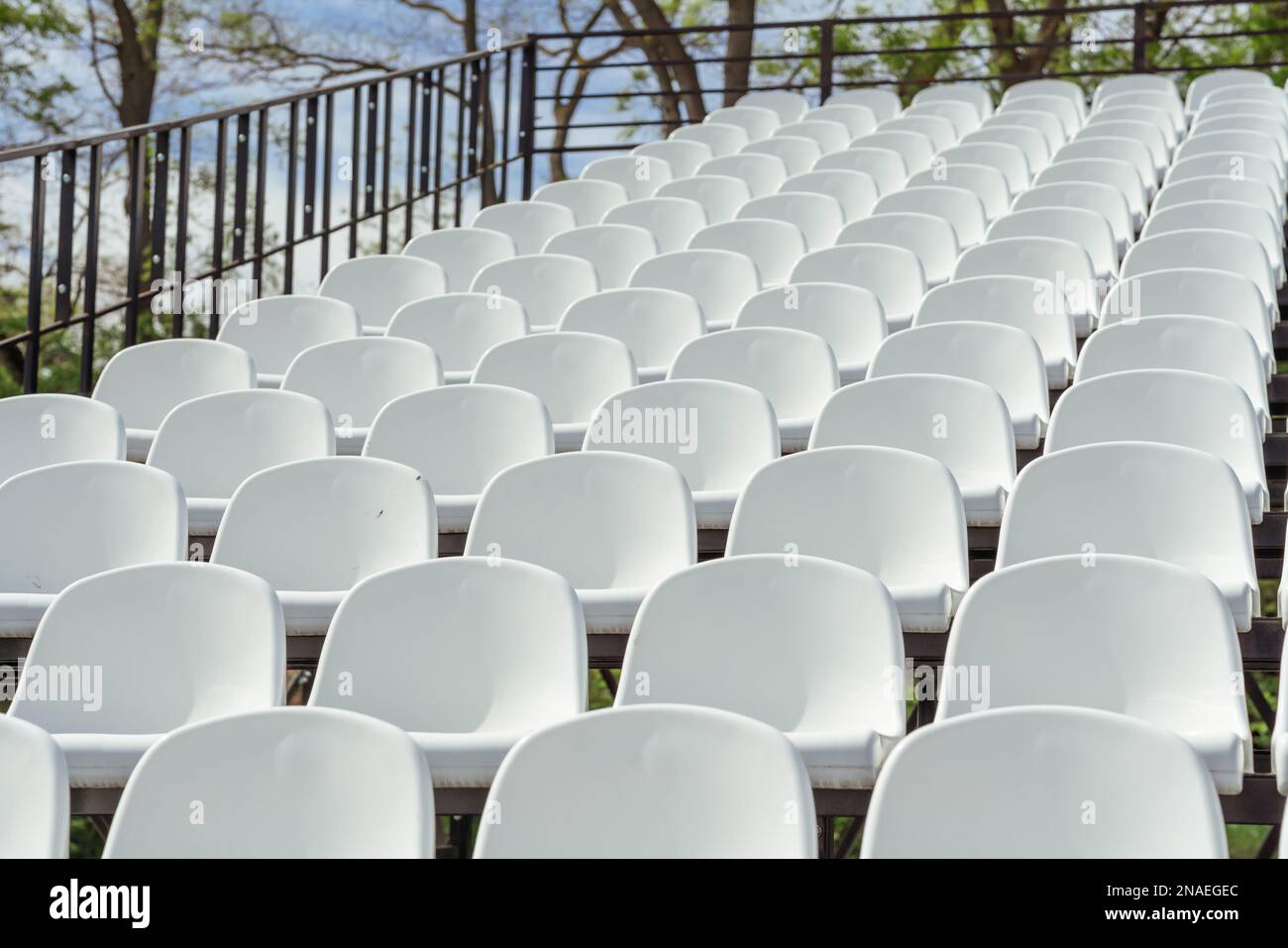 Seats of tribune on sport stadium. Concept of fans, chairs for audience ...
