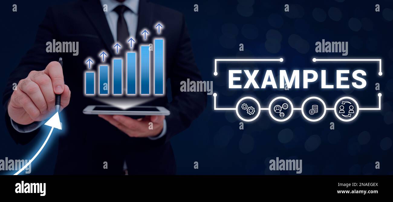 Text sign showing Examples. Business overview photo Sample Model to ...