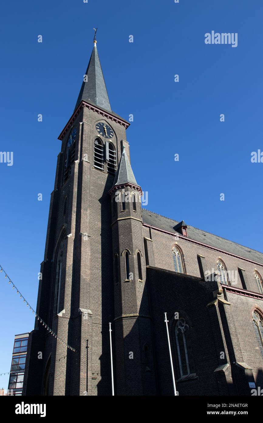 View of 19th century St. Lievens church in Ledeberg in Ghent, Belgium ...