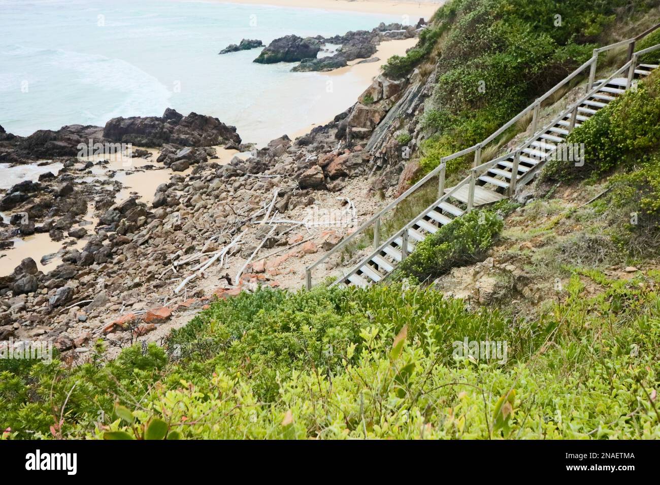 Beach Stairs heading down to ocean Stock Photo - Alamy