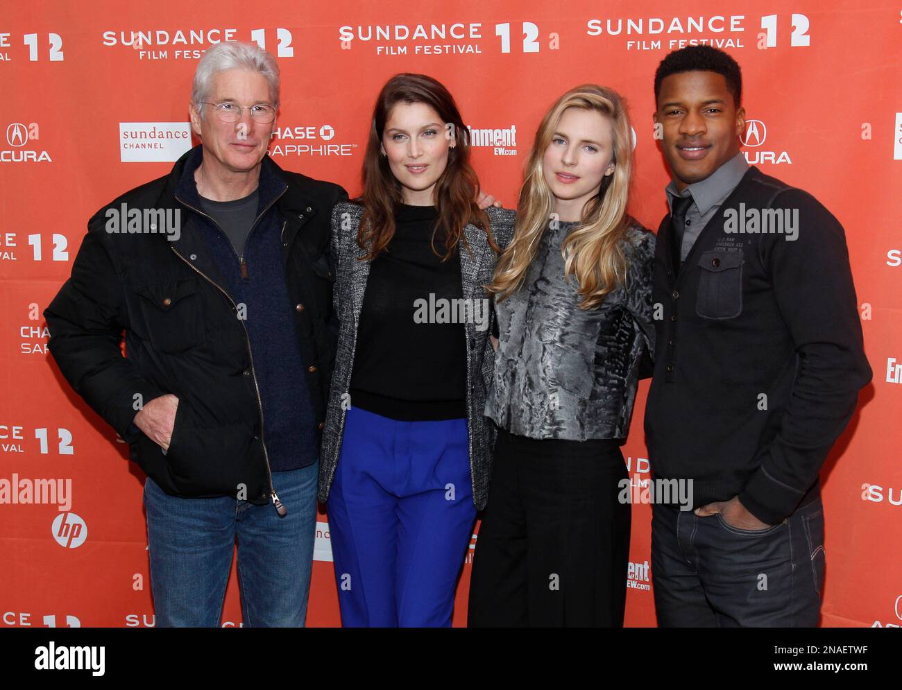 Cast members, from left to right, Richard Gere, Laetitia Casta, Brit ...