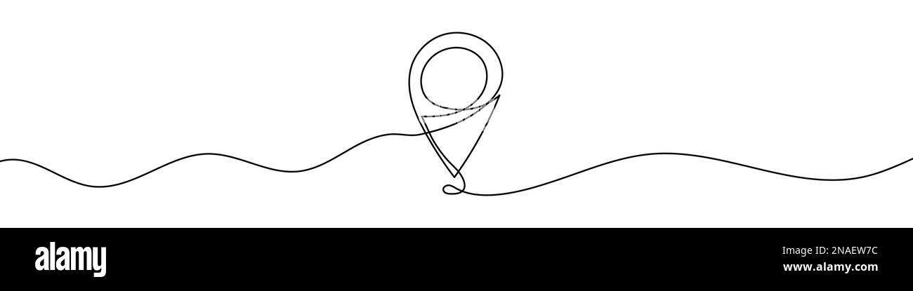 Map pin line background. One line drawing background. Continuous line ...