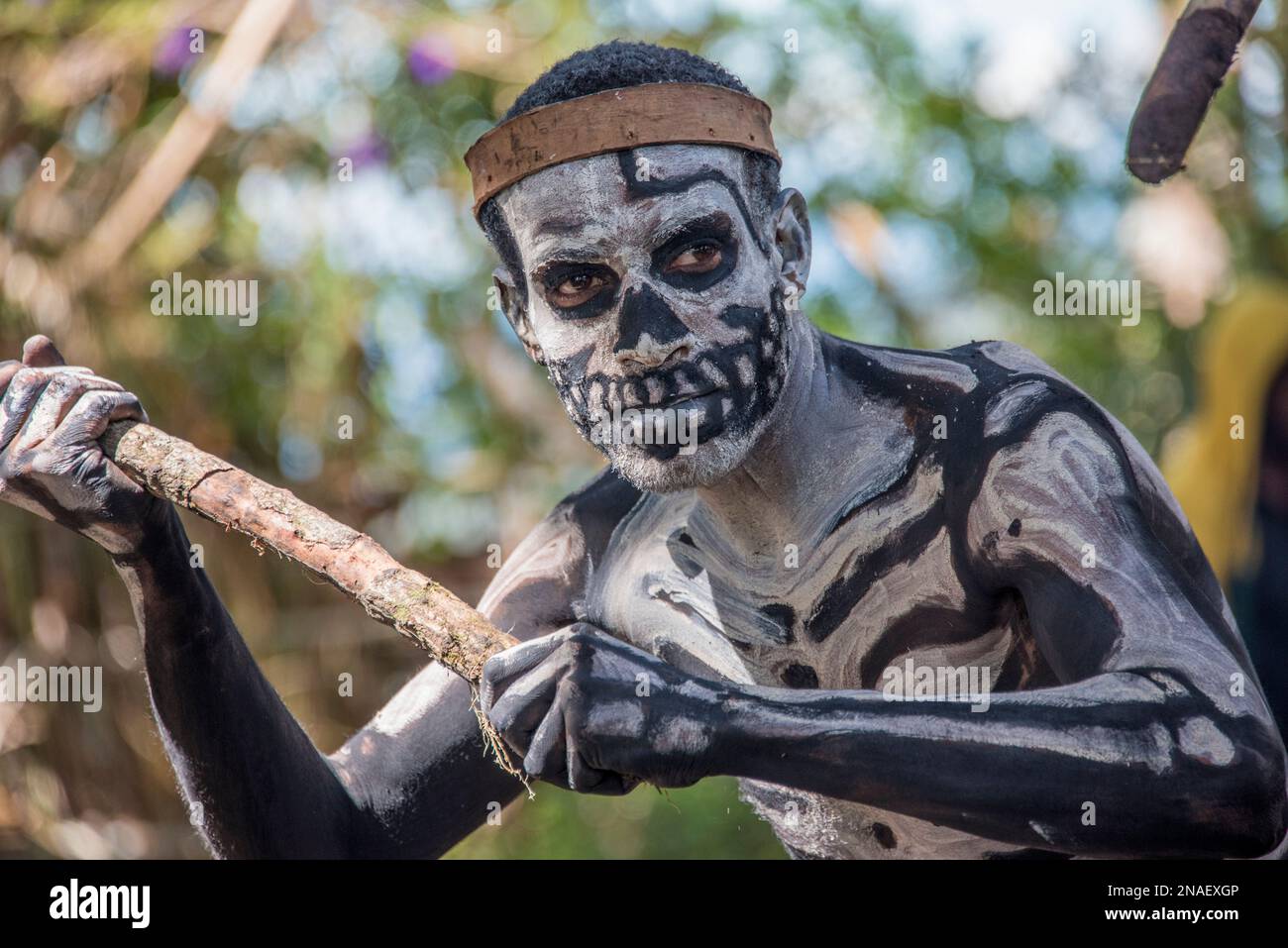 Bone men from Minima Village in Chimbu province, doing the Omo Masalai ...