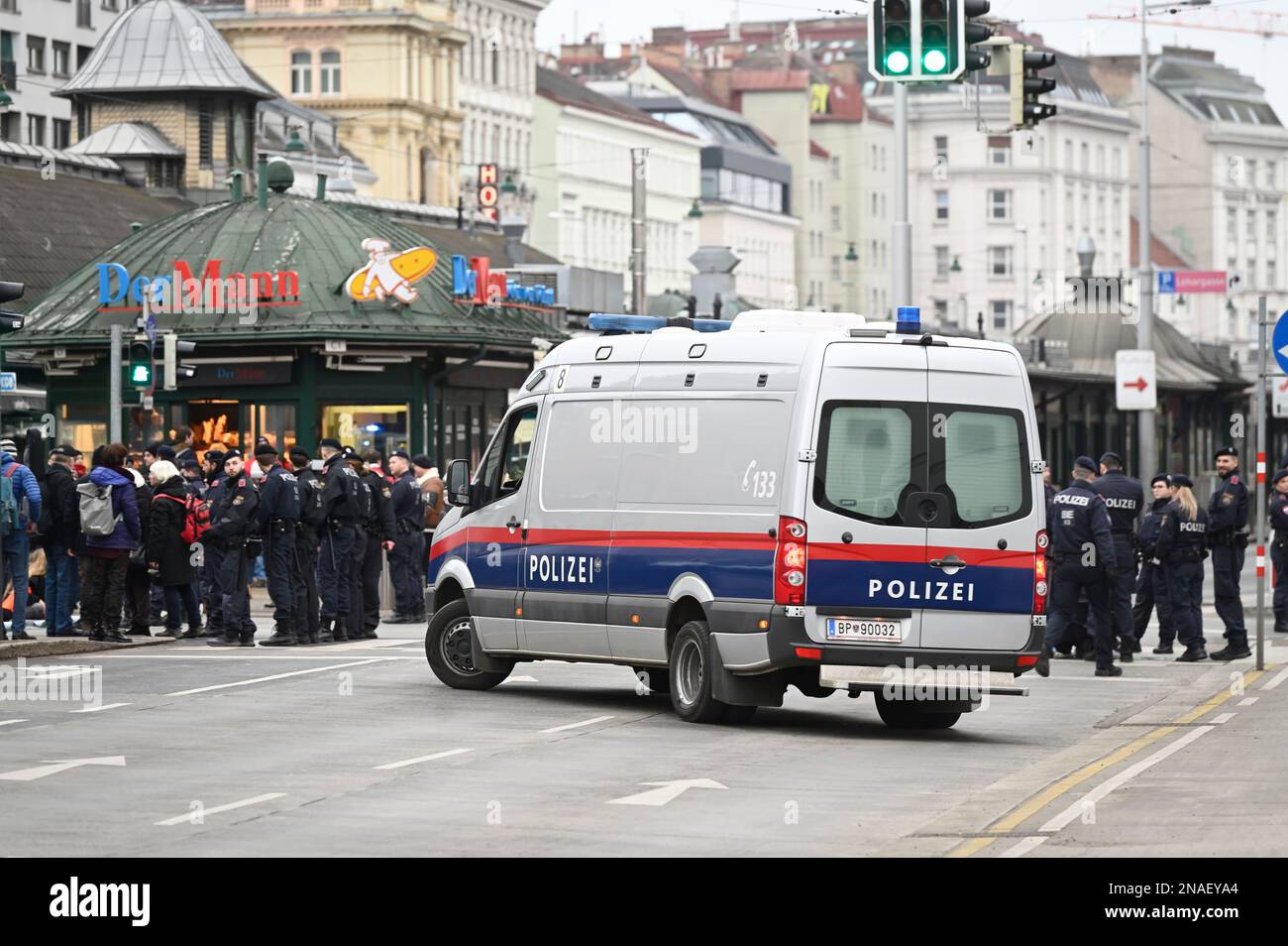 Vienna, Austria. 13th February 2023. Street blockade of the last ...