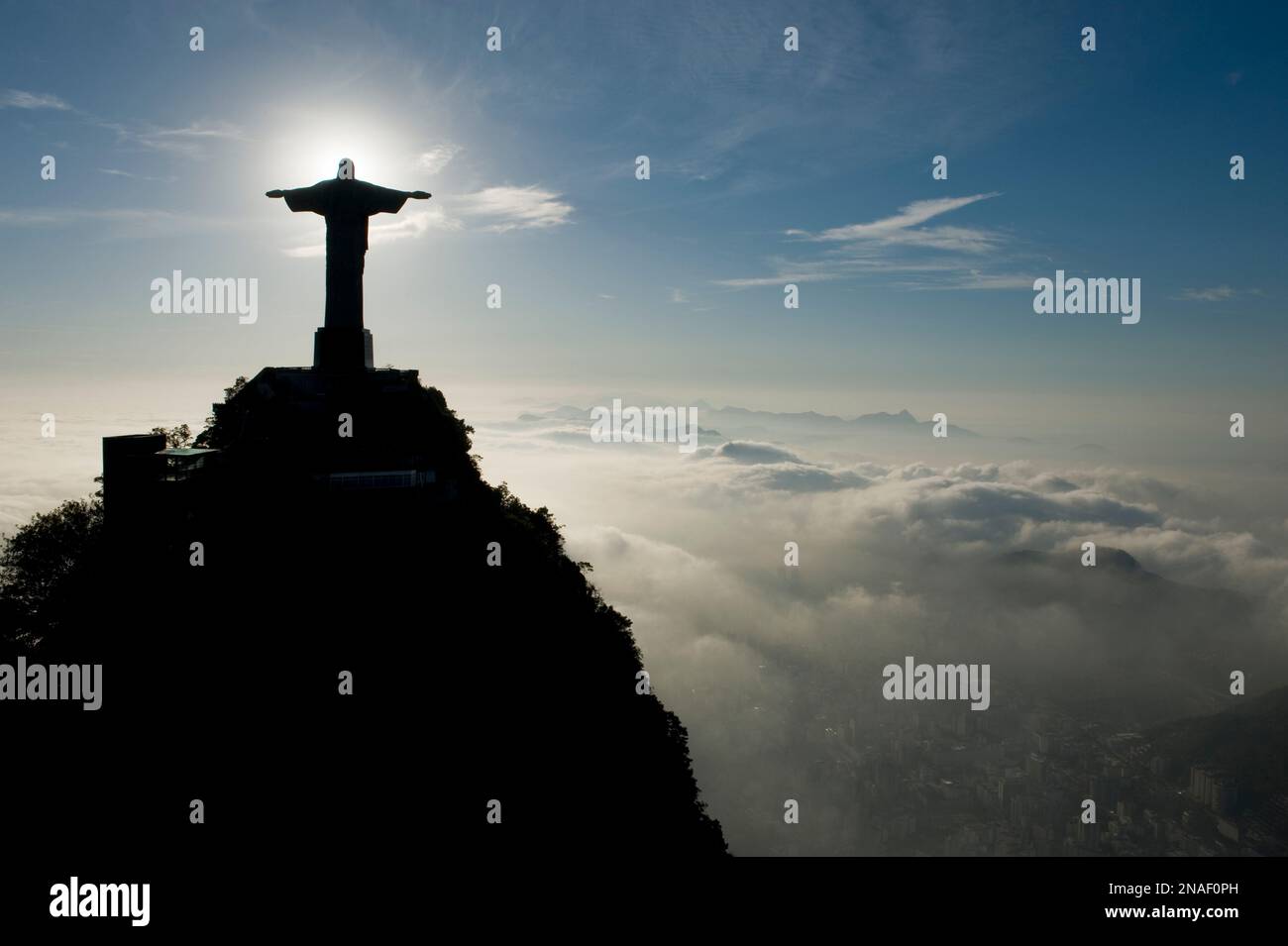 Christ the Redeemer statue at sunrise; Rio de Janeiro, Brazil Stock ...