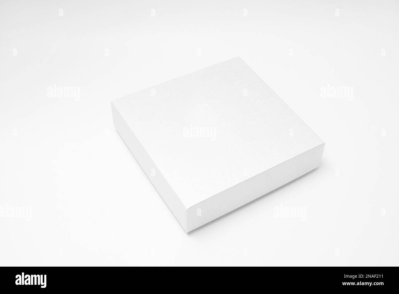 White textured box, gift mockup on white background.High resolution ...