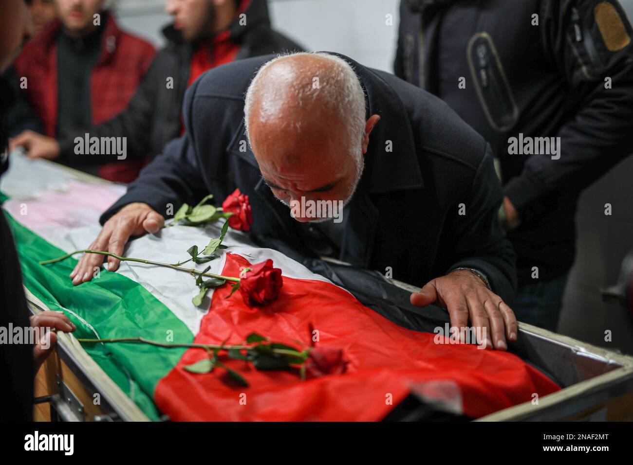 Gaza City. Palestine. 12th February 2023. The family of the Palestinian ...
