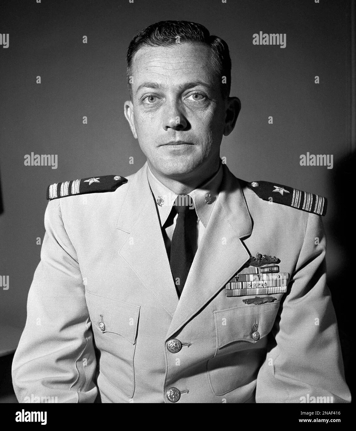 Cdr. William Anderson of the atomic submarine, USS Nautilus in his ...