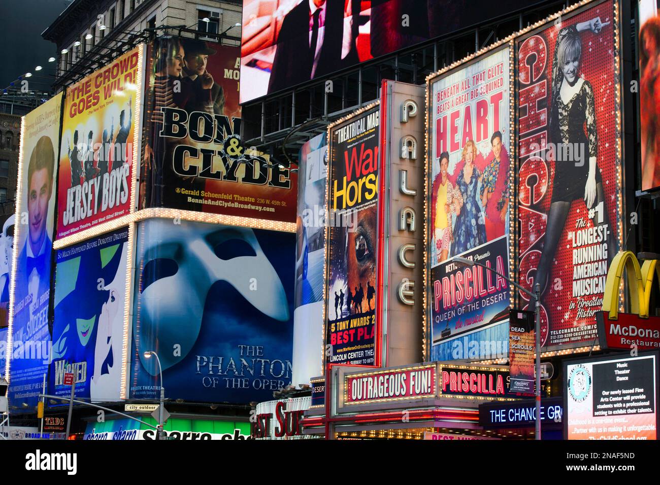 Billboards advertising Broadway shows are seen in Times Square, in New ...