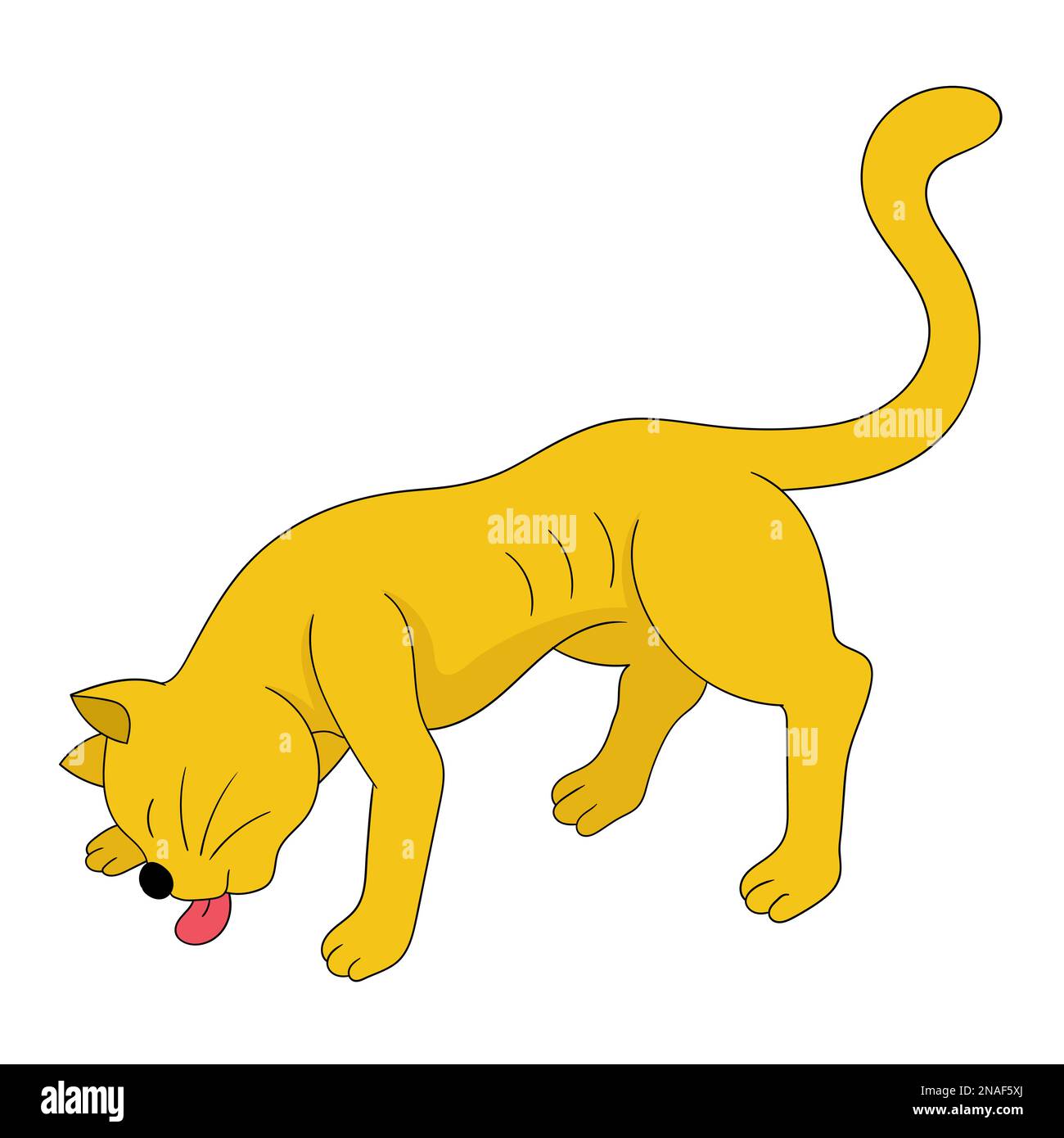 skinny cat is starving looking for food. vector design illustration art ...