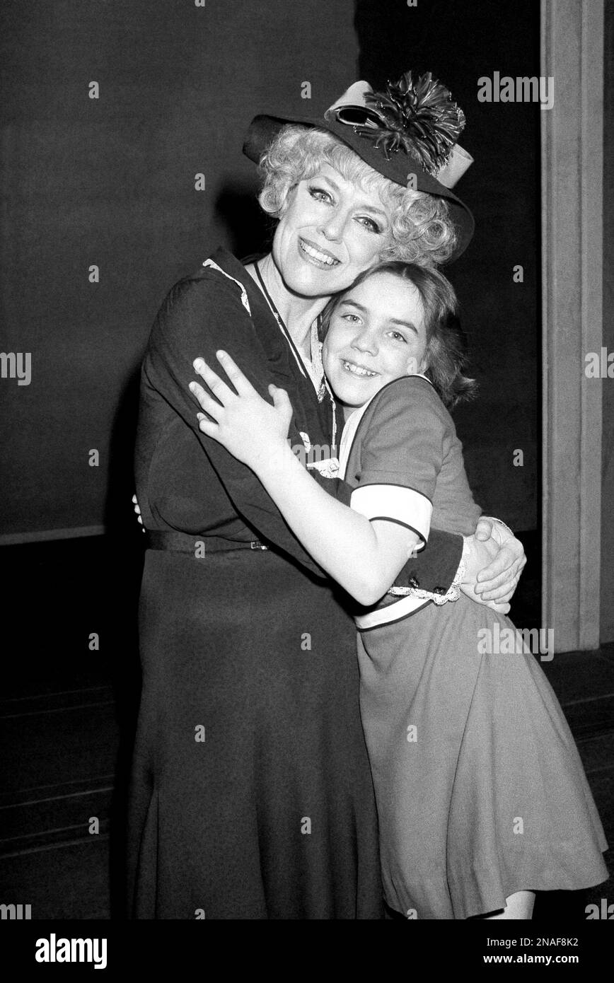Andrea McArdle, right, embraces Dorothy Loudon after the opening ...