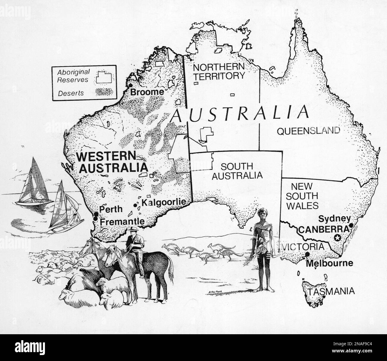 Australia map in 1987. (AP Photo Stock Photo - Alamy