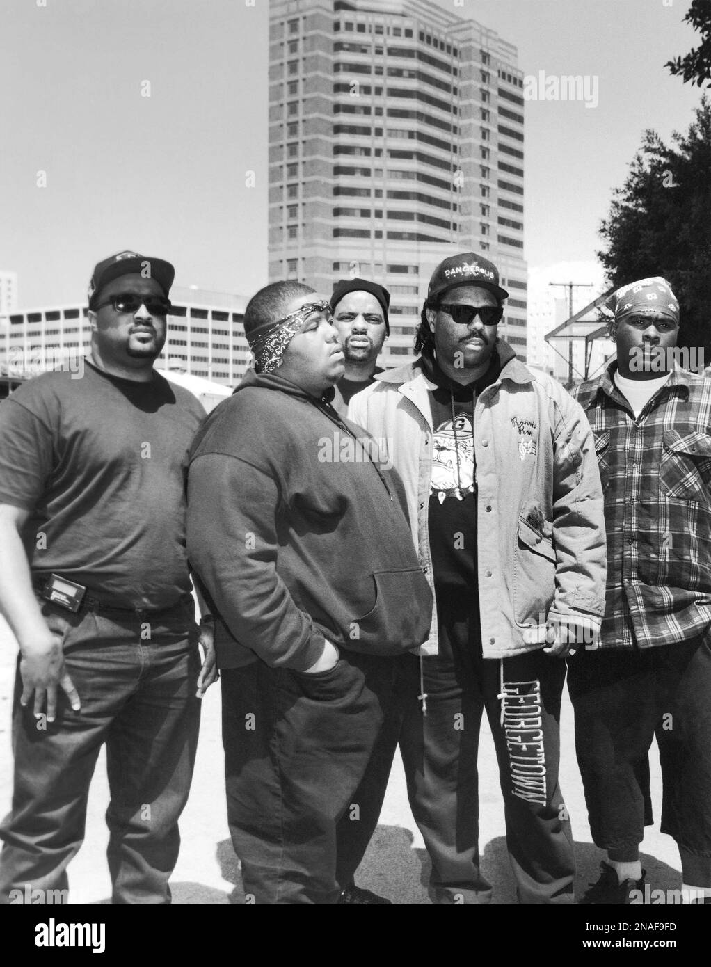 Los Angeles gangs Bloods and Crips on April 14, 1993. (A Photo Stock ...