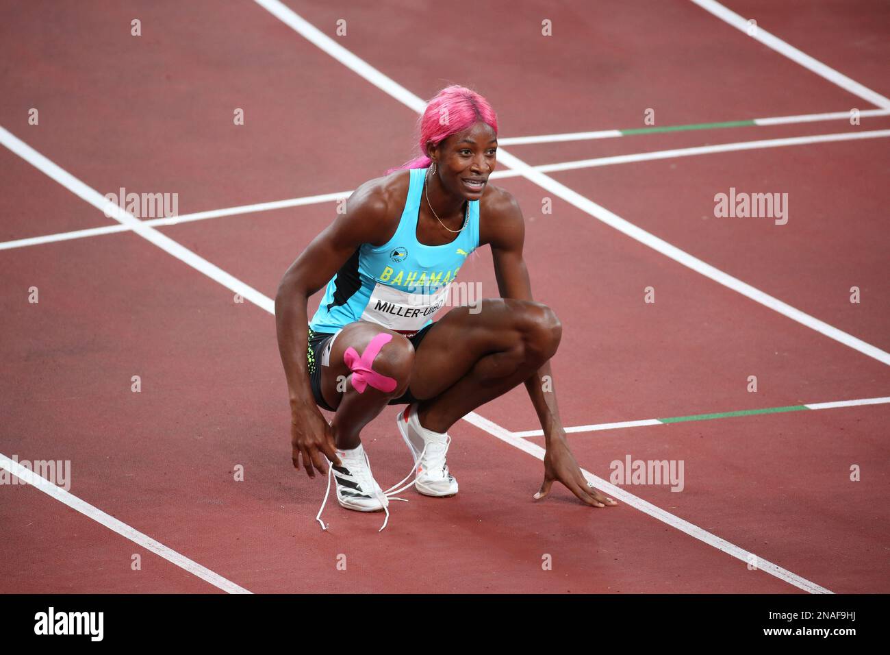 AUG 06, 2021 - Tokyo, Japan: Shaunae Miller-Uibo of Bahamas wins the ...