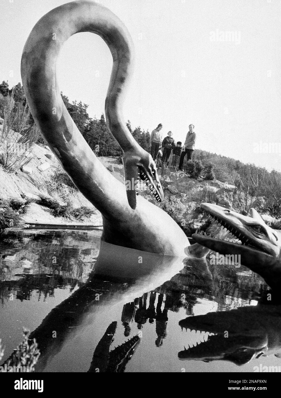 Antediluvian monsters populate a opened recreation park at Geiselwind ...