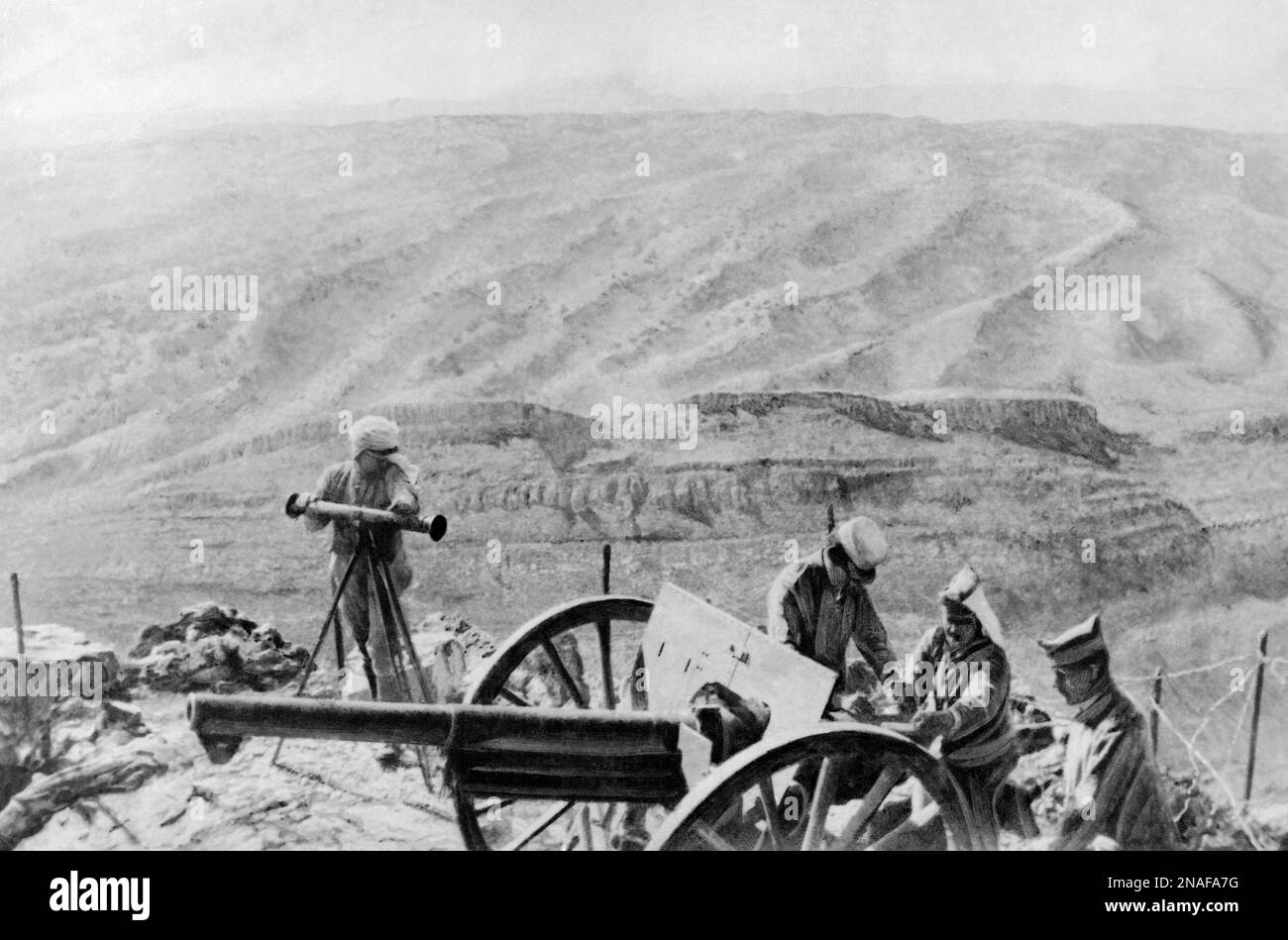 Artillery warfare in the sky in France in an undated photo. A French ...