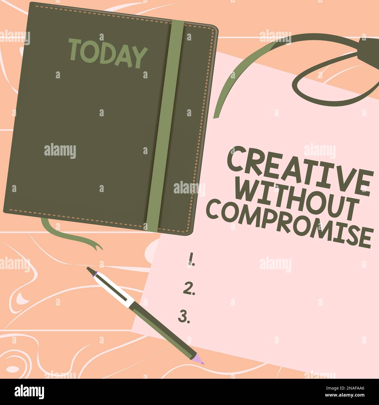 Hand writing sign Creative Without Compromise. Word Written on process ...