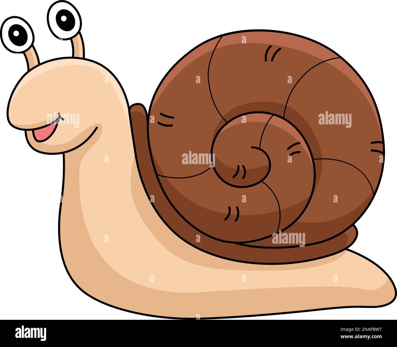 Spring Snail Cartoon Colored Clipart Illustration Stock Vector Image ...