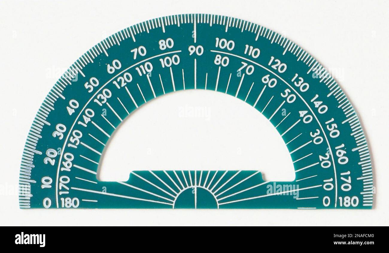 A green protractor Stock Photo - Alamy