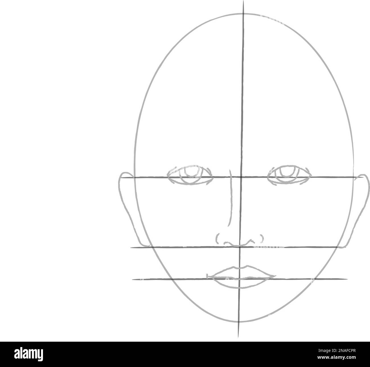 Step 4 how to draw a face Stock Photo - Alamy