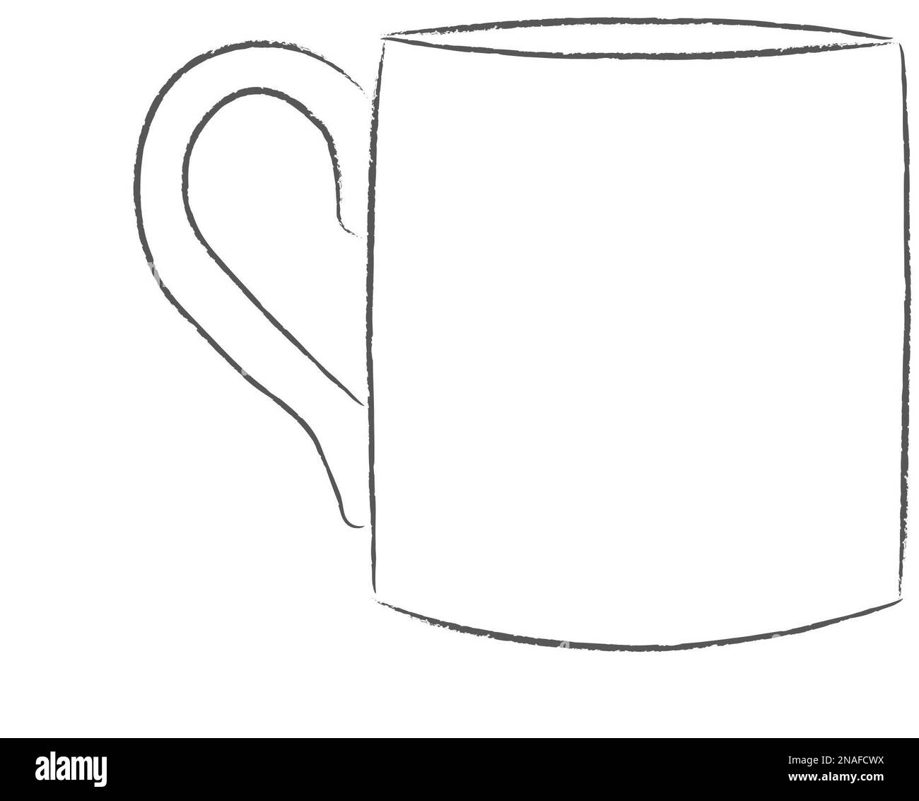 Step 3 how to draw a 3-d mug Stock Photo - Alamy