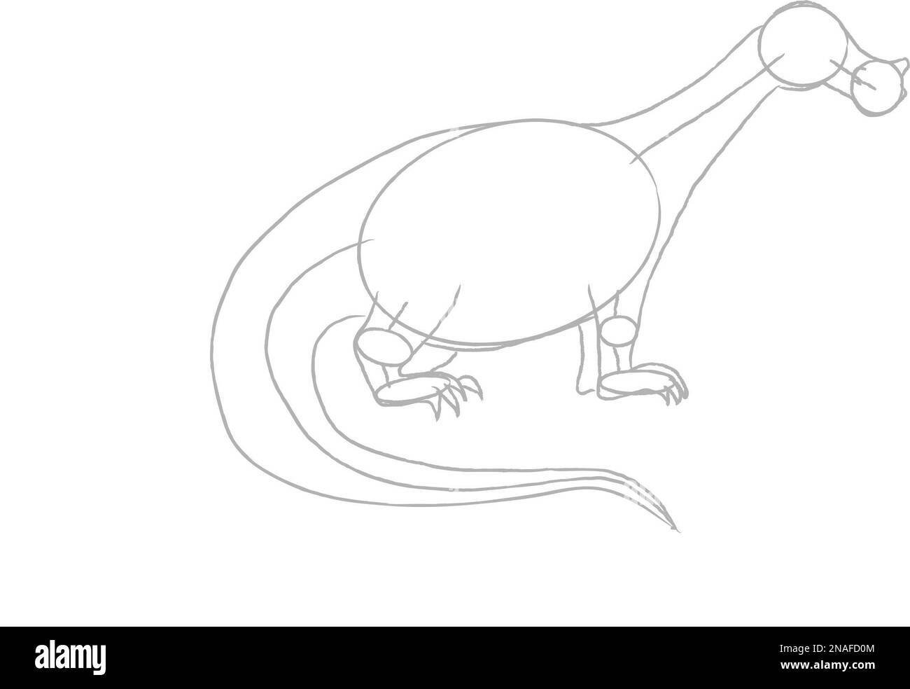 Step 2 how to draw a dragon Stock Photo - Alamy