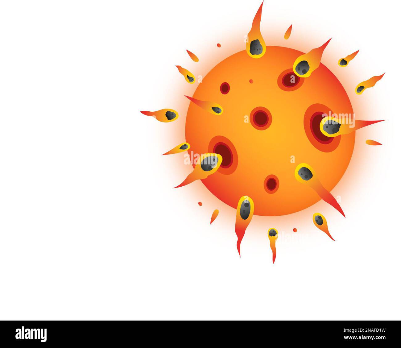 Digital illustration of rocks crashing into each other, forming the ...