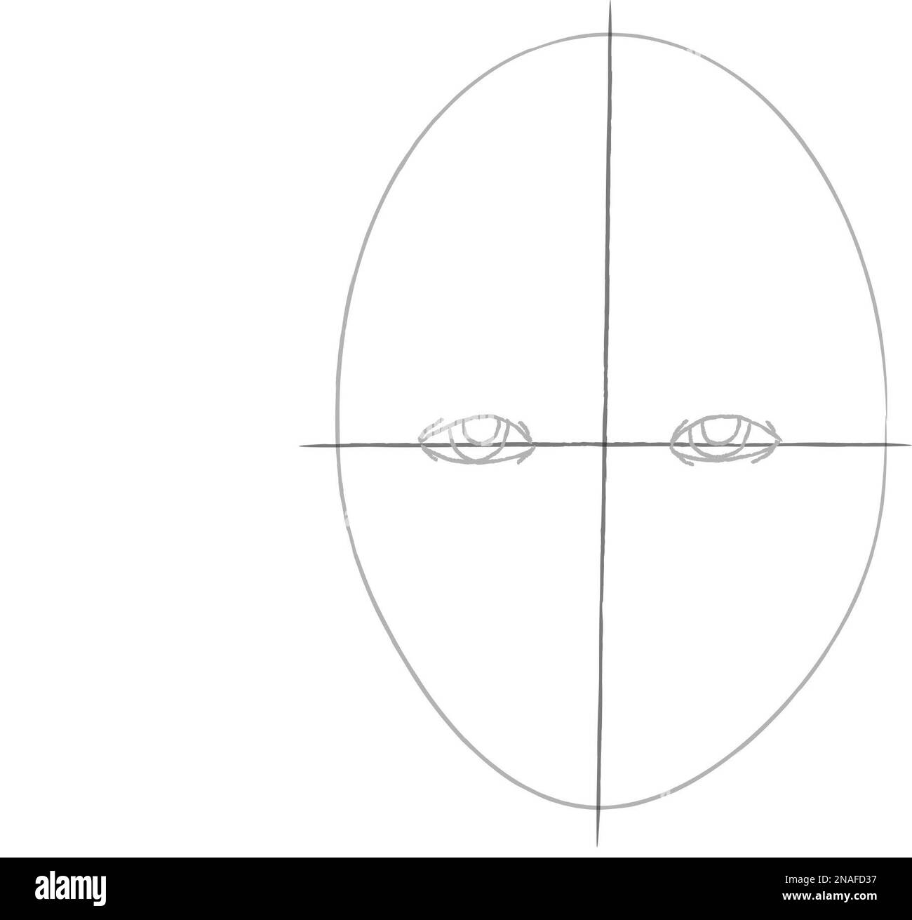 Step 2 how to draw a face Stock Photo - Alamy