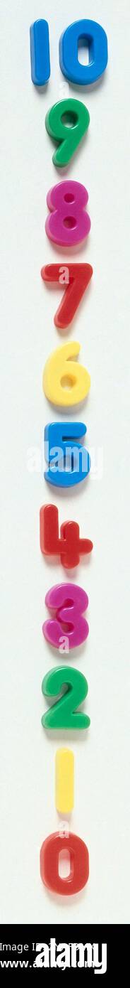 Magnet numbers arranged in a line from one to ten with the numbers ...