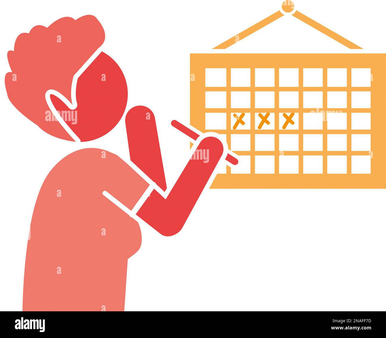 Ticking off dates on calendar Stock Photo - Alamy