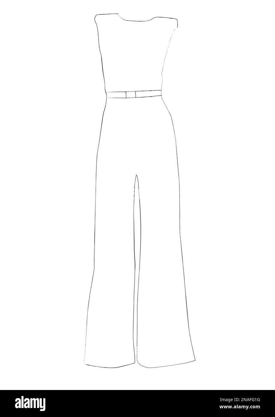 Jumpsuit line drawing Stock Photo - Alamy