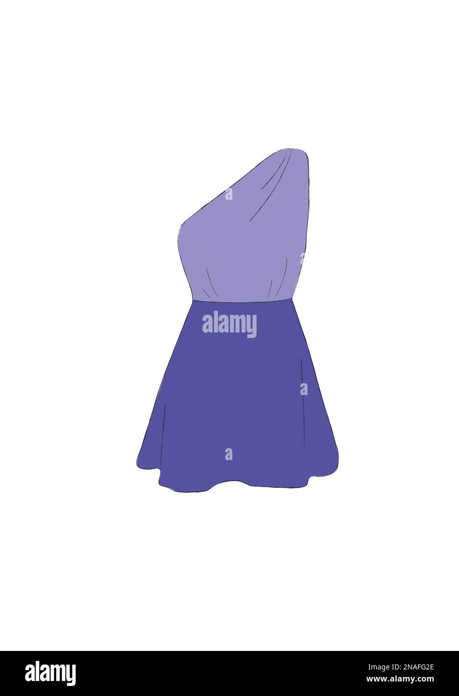 Asymmetrical dress drawing Stock Photo - Alamy