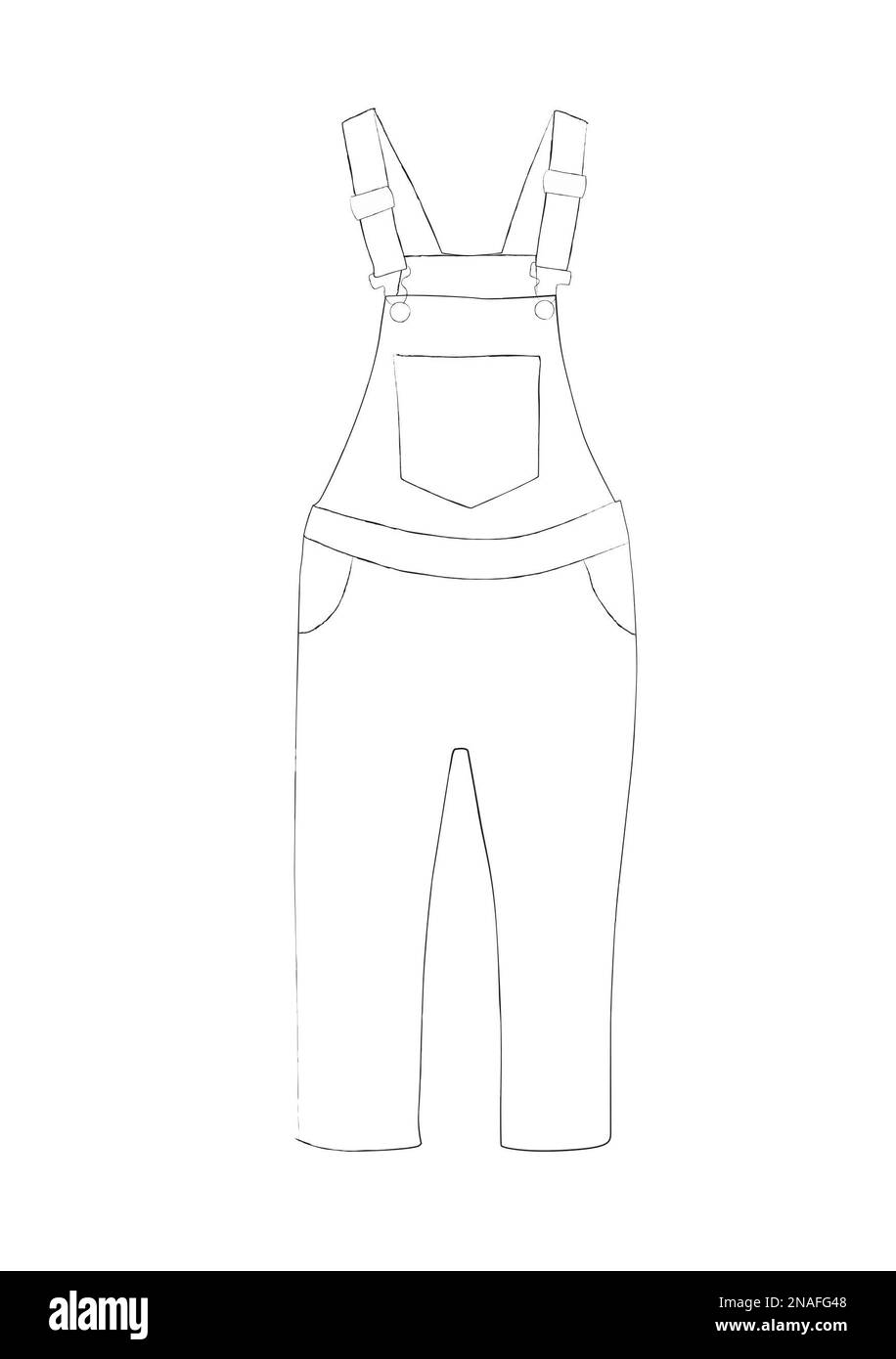 Dungarees line drawing Stock Photo - Alamy