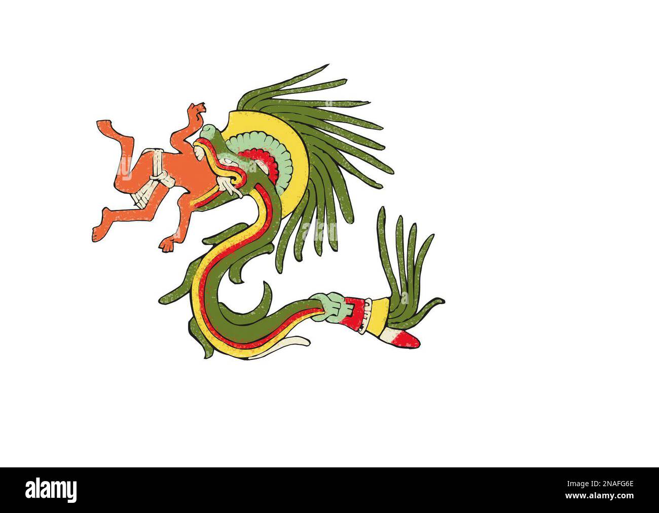 An illustration of the Aztec god Quetzalcoatl Stock Photo - Alamy