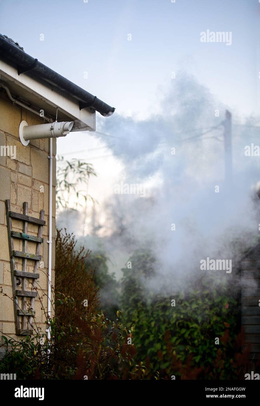 A gas boiler flue vent Stock Photo - Alamy