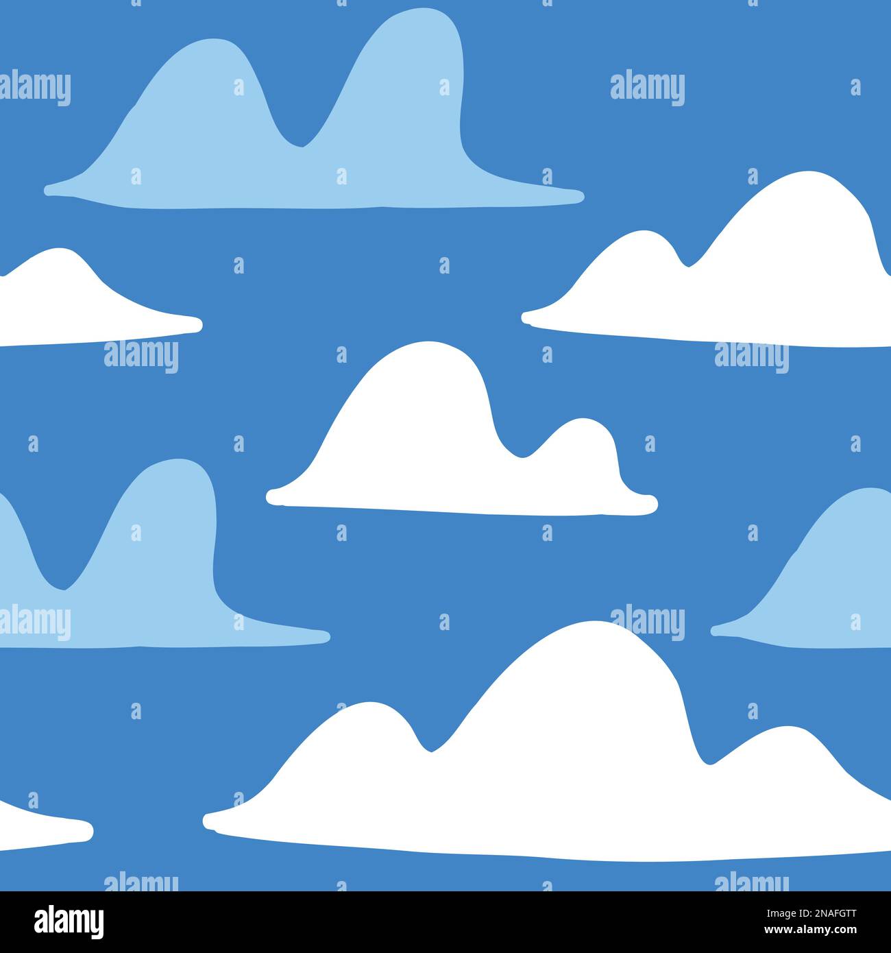 Vector cloud pattern. Vector illustration on blue background in cartoon ...