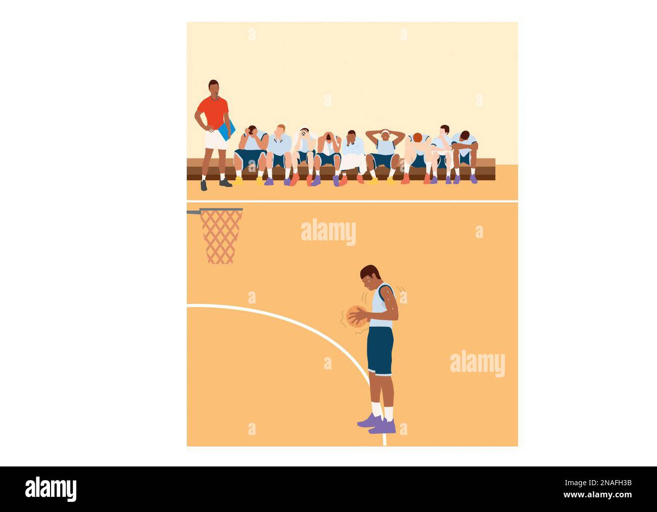A basketball player is nervous before making a shot Stock Photo - Alamy