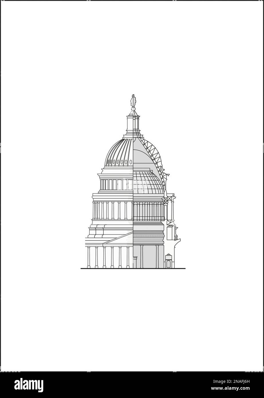 Cross-section of the US Capitol Stock Photo - Alamy