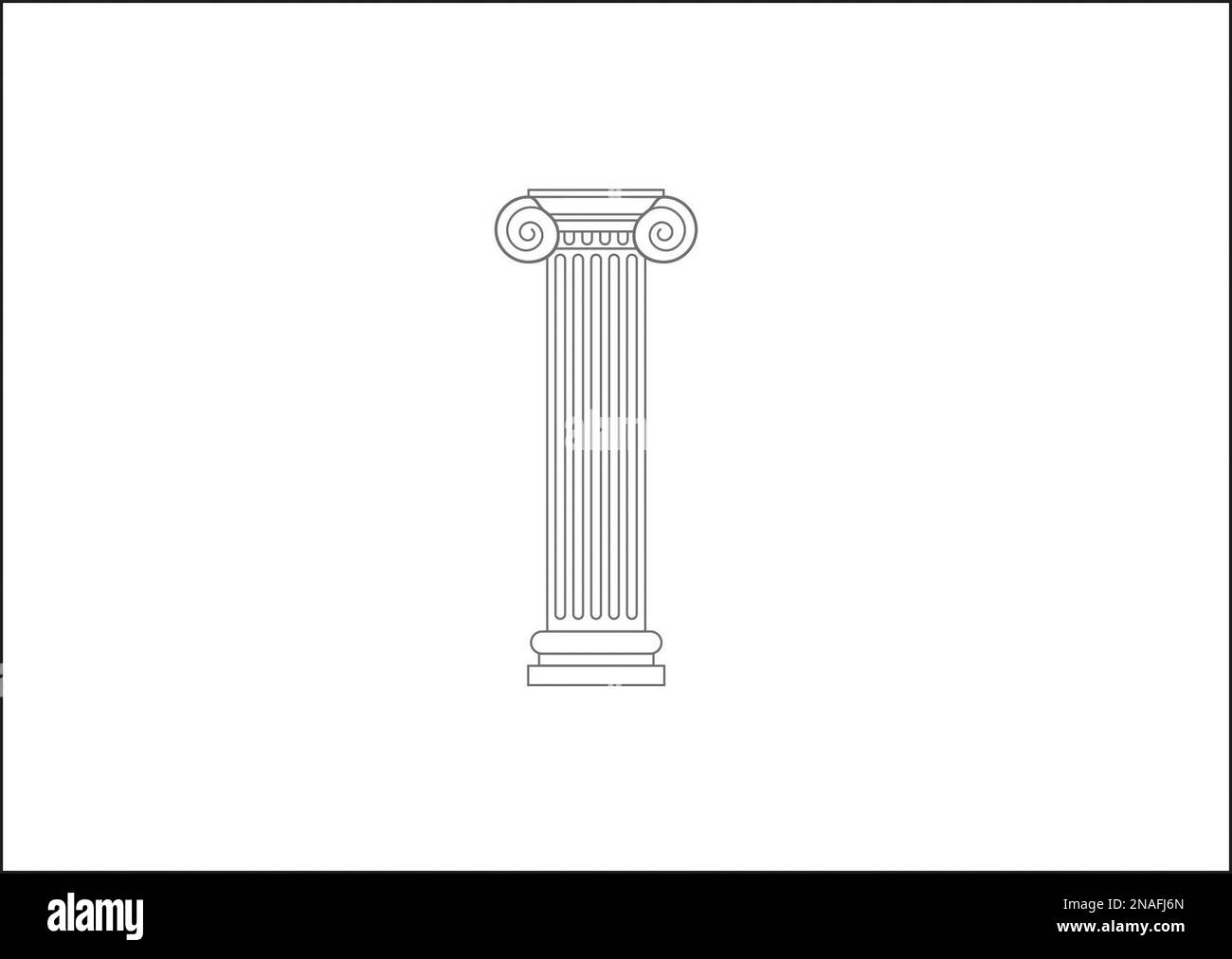 Illustration of an Ionic column Stock Photo - Alamy